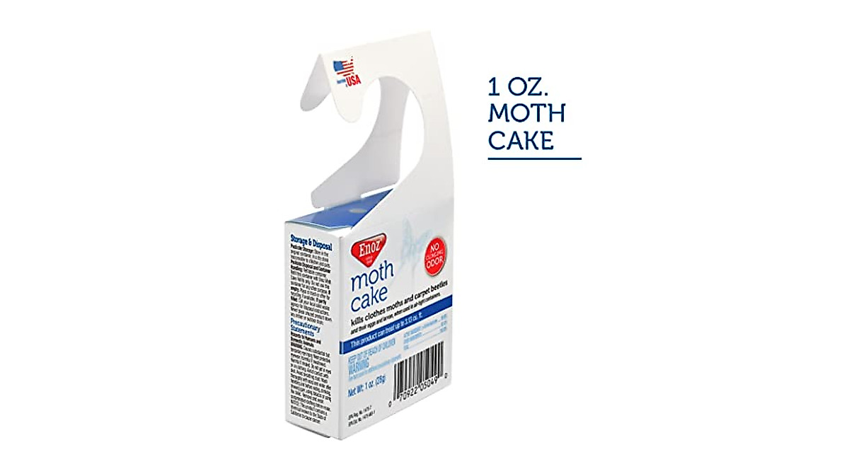 Enoz Moth Cake for Clothes & Carpet Beetles - Odor-Free Protection