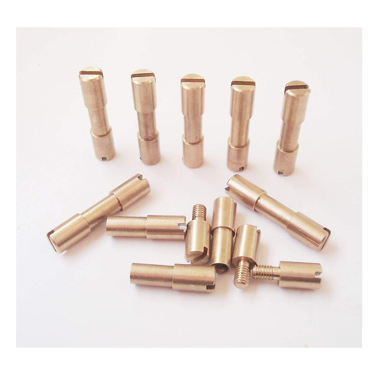 5Afashion EDC Knife Fasteners Rivets,Knifemakers Corby Screws,DIY knife handle stud - 10 sets (brass, 0.2")