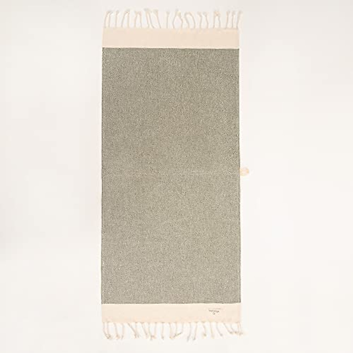 BAROOGA Turkish Hand Towel (Set of 2) for Kitchen and Bathroom | 100% Cotton, 18 x 38 Inches | Prewashed Decorative Peshtemal Towel for Face, Hand, Hair, Yoga, Dishcloth, Tea Towel (Kale Green)