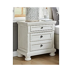 Signature Design by Ashley Robbinsdale 2 Drawer Night Stand, 29"W x 18"D x 30"H, White
