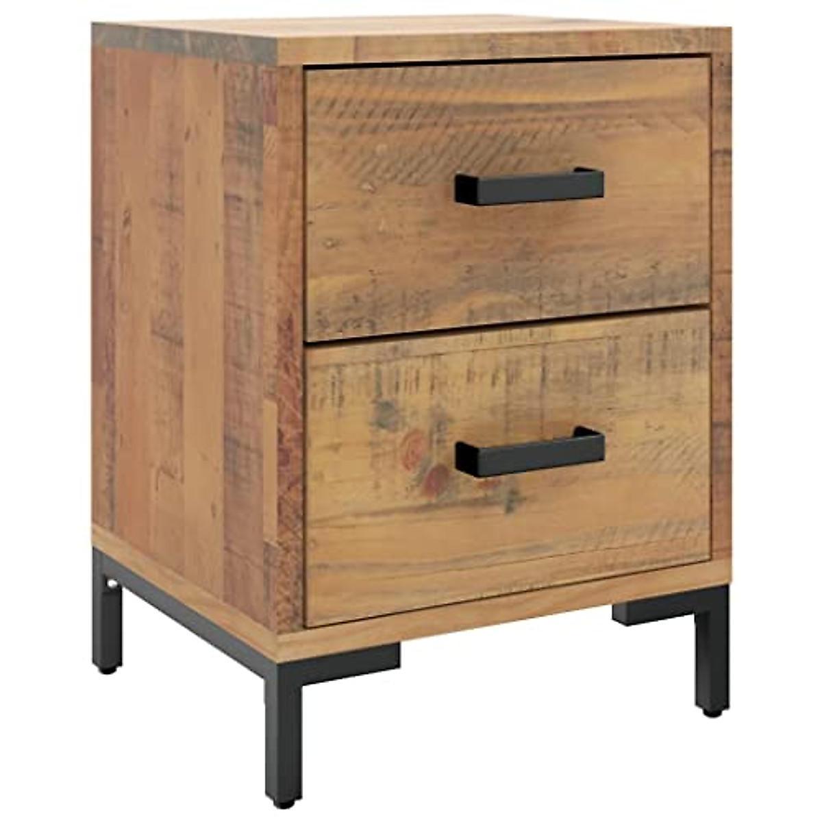 Makastle Small Nightstand Set of 2, Nightstands Beside Table with 2 Drawers, Wood End Tables Side Tables Bedside Cabinets for Bedroom, Living Room, Easy Assembly, 14.2"x11.8"x17.7" Solid Wood Pine
