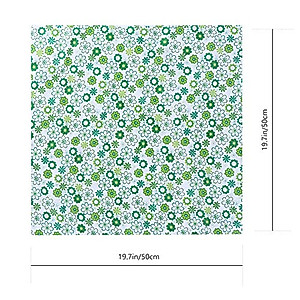 VALICLUD 7pcs St Patricks Day Cotton Fabric Bundle Irish Shamrock Squares Quilting Patchwork DIY St Patricks Day Crafts Scrapbooking