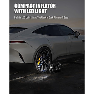 Avid Power 12V DC Portable Air Compressor, 30L/M Fast Inflation, Auto Tire Inflator with Pressure Gauge, Air Pump for Car Tires & Many inflatables