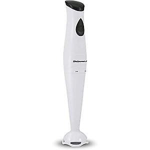 Elite Gourmet EHT-2425X Electric Immersion, Mixer, Chopper, 1-Touch Control Hand Blender, 150 Watts, White
