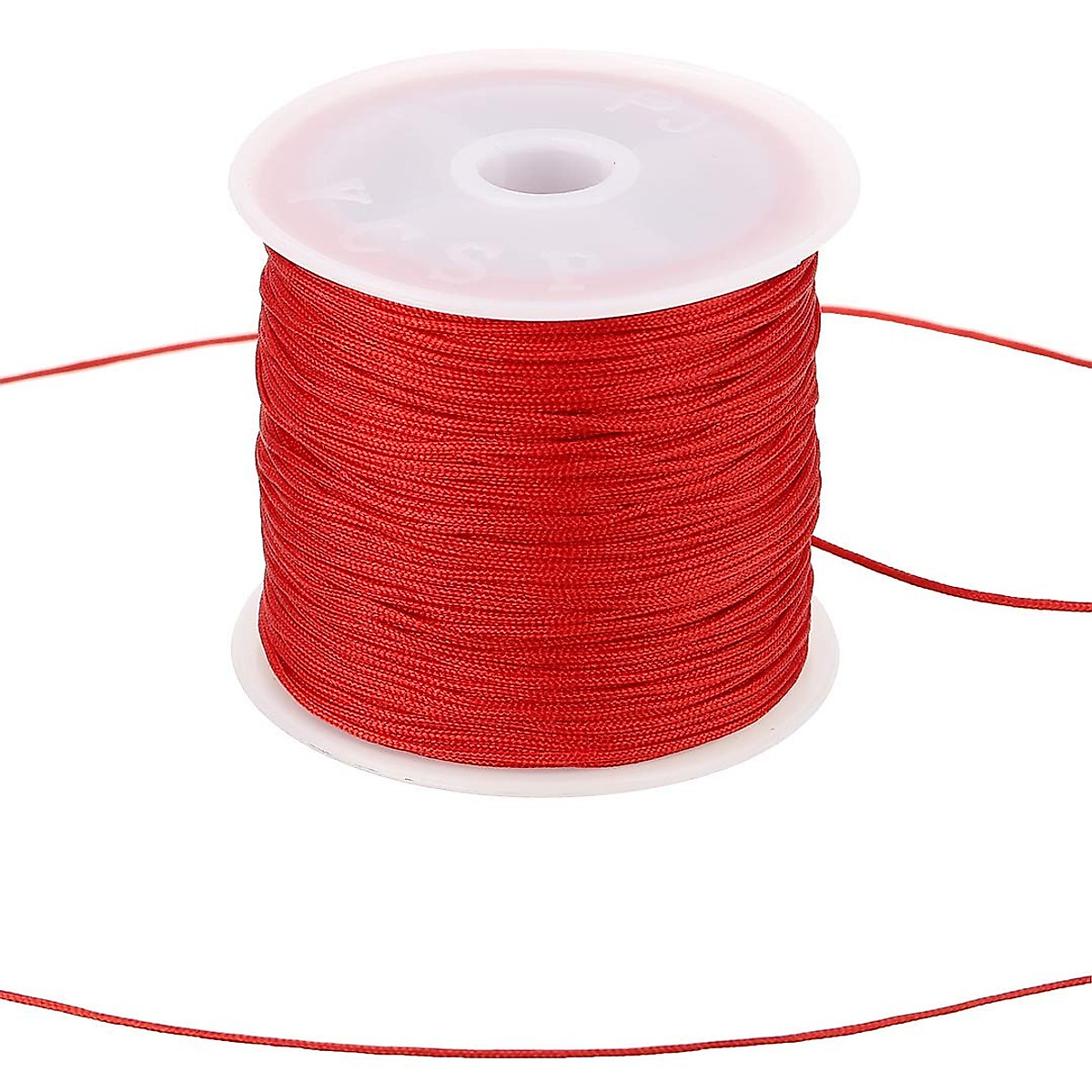 0.8mm Nylon Cord, Thread Chinese Knot Macrame Rattail Bracelet Braided String (Red)