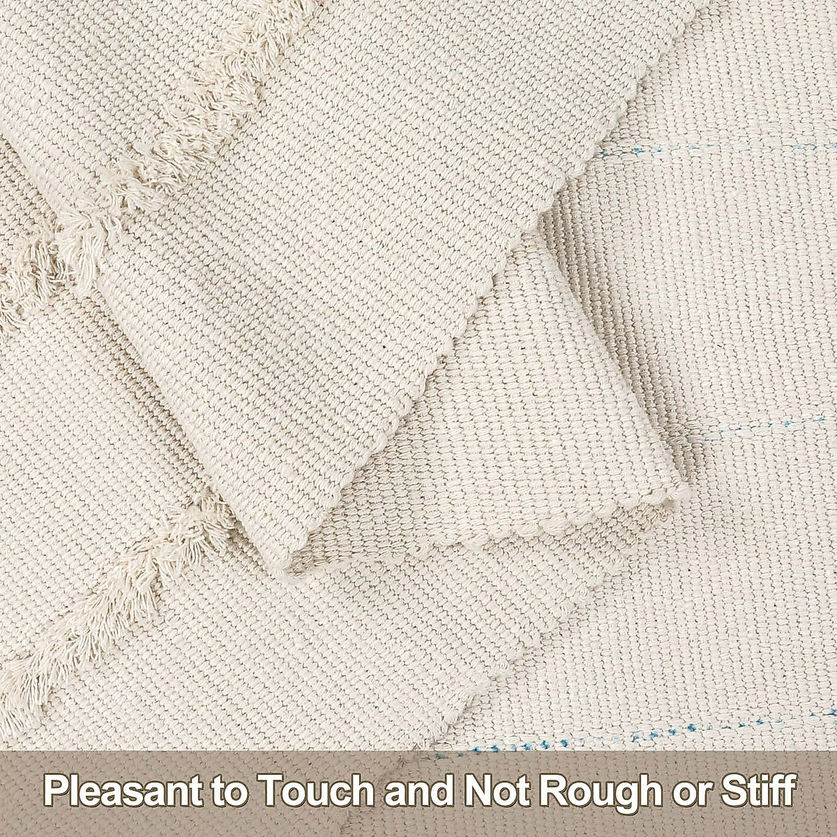 LEEVAN Bedroom Rug 5x8 Sturdy Rugs for Living Room, Boho Kids Room Floor Carpet Beige Nursery Decor Rugs Super Soft Tufted Rugs, Modern Farmhouse Area Rug for Dorm Room Cute Bedside Rug