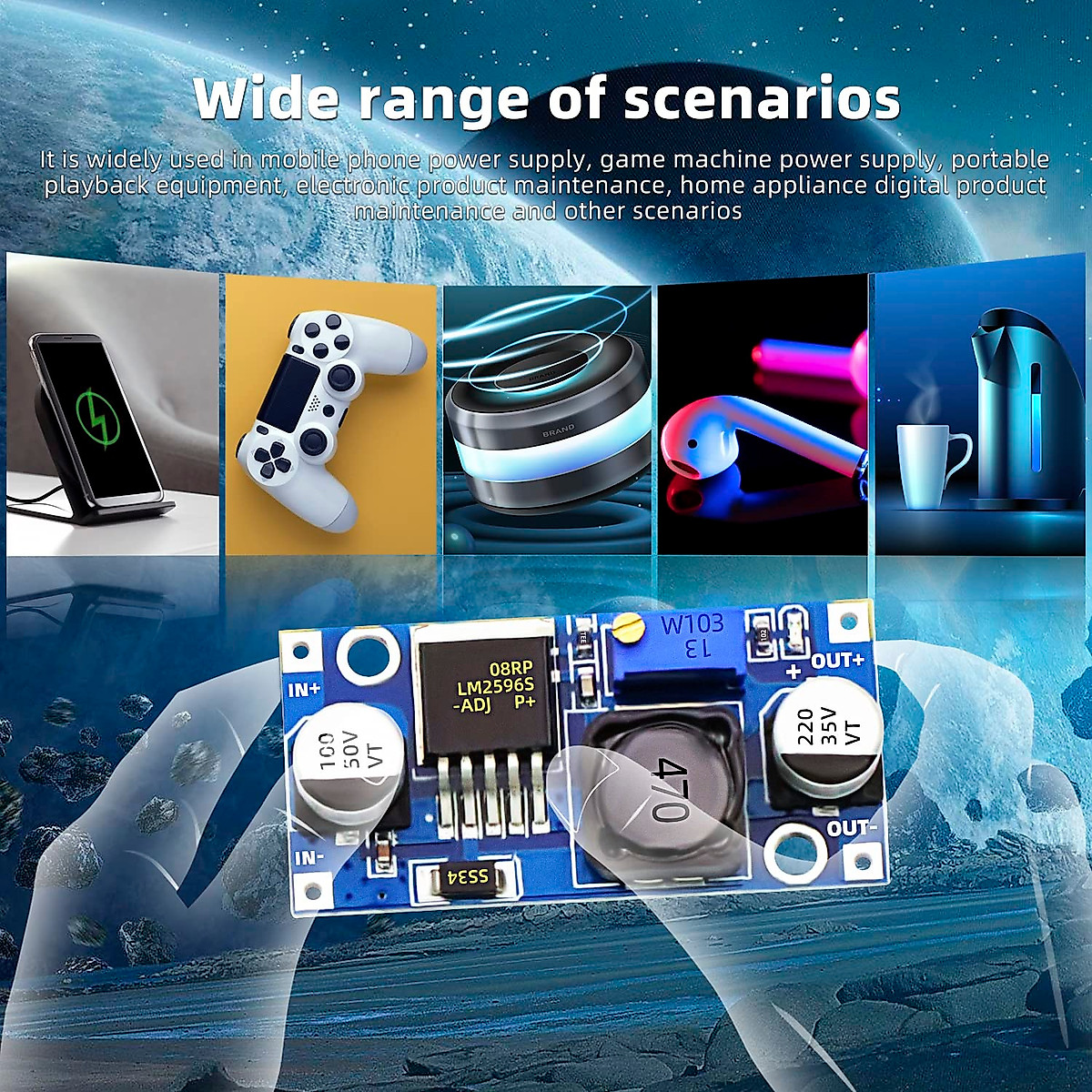 Dafurui 10 Pack LM2596 DC-DC Adjustable Buck Converter 3.0-40V to 1.5-35V Power Supply Step Down Voltage Regulator Module