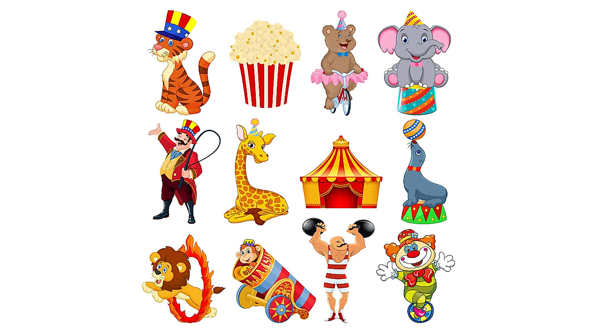 Zonon 24 Carnival Cutouts for Fun Birthday Parties