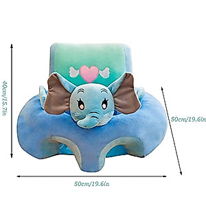 AIPINQI Baby Support Sofa, Infant Sitting Chair Safe Baby Sofa Chair Baby Sit Up Chair Back Head Protect Seat Learn to Sit Chair for Toddlers 3-24 Month Baby Floor Plush Lounger (Elephant)