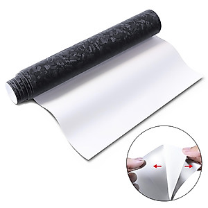 Lypumso Matte Black Forged Carbon Fiber Vinyl Wrap Roll, Anti-Wrinkle Bubble Free Replacement Car Sticker, Premium Self Adhesive Car Wrap Vinyl Automotive DIY Interior Exterior 1ft x 5ft