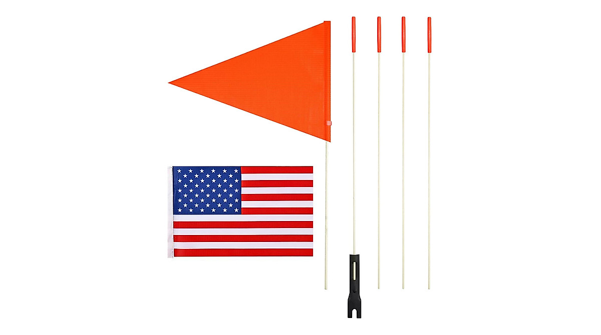 Upgraded Bike Flags with Pole 6 Feet High Visibility Orange Flags with ...