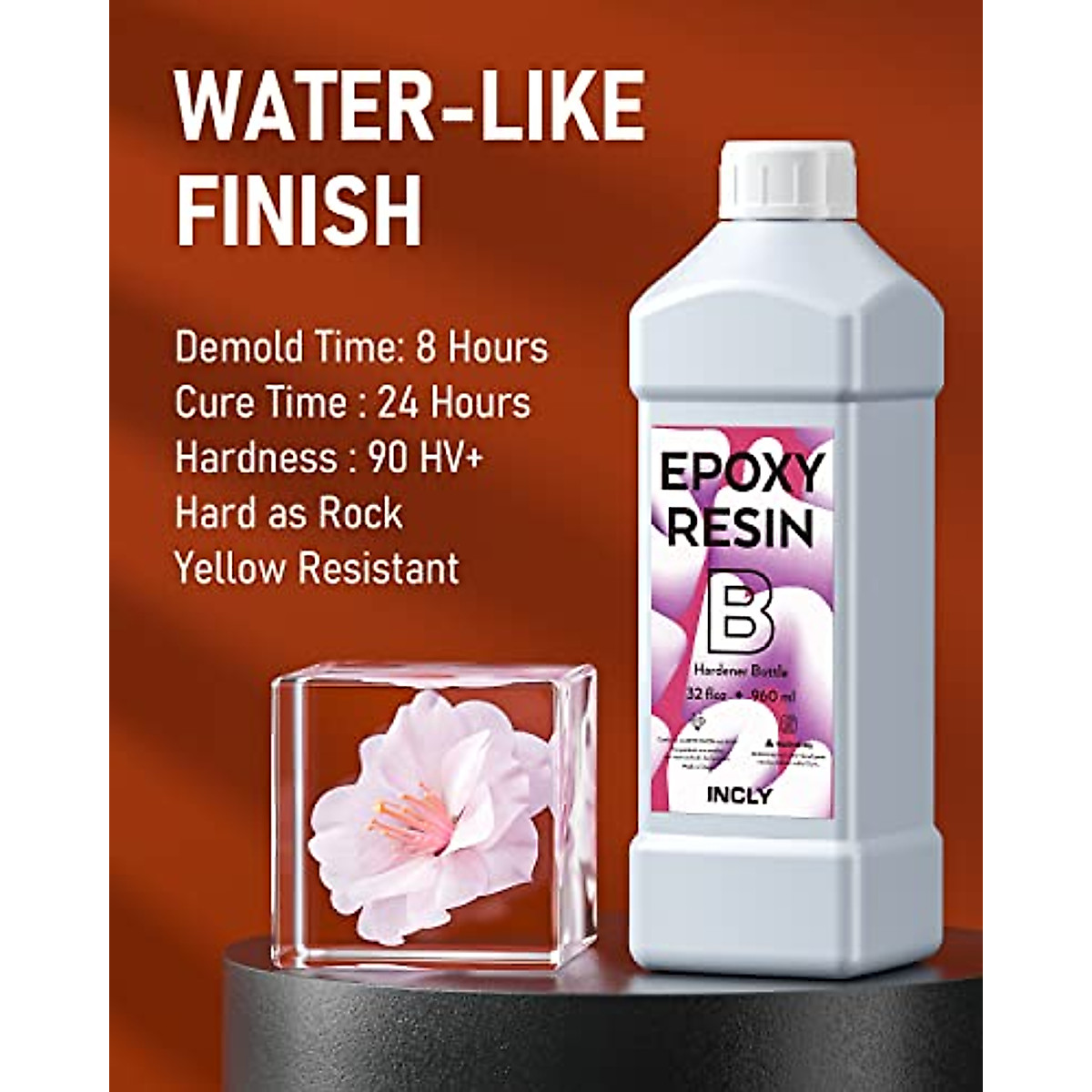 INCLY 64OZ Crystal Clear Epoxy Resin Kit, High Gloss & Bubbles Free Resin Supplies For Coating and Casting, Table Top, Countertop, River Table, Wood, Jewelry Making, Mold, Art Craft, Self Leveling 1:1