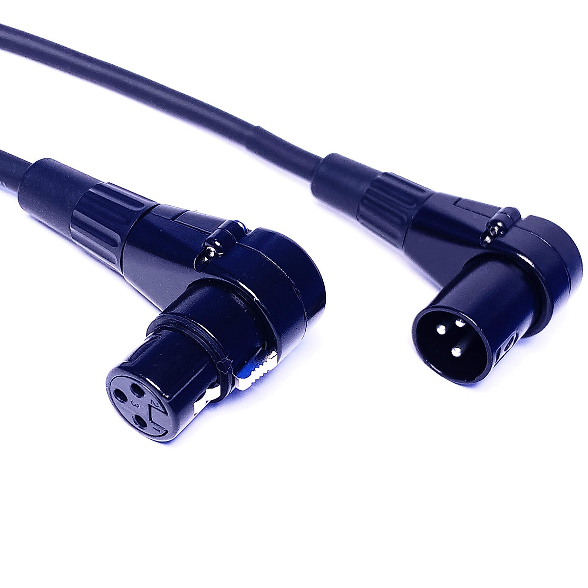 CESS-039 Right-Angel 3-Pin XLR Female to Male Extension/Patch Cable, 2 Pack