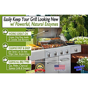 Absolutely Clean IT JUST WORKS GREAT as Grill Cleaner Spray! - Professional Strength, Natural Enzyme Formula - Fast Acting, Fume Free - USA Made (32oz Spray Bottle)