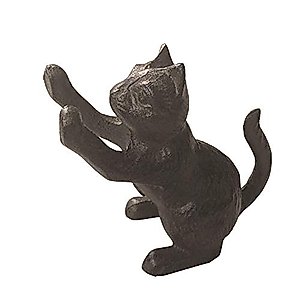 Comfy Hour 4.72" Cast Iron Cat Door Stopper Home Decoration, Black, Antique & Vintage Collection