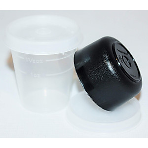 Tupperware Set of 2 Mini Containers 1 Ounce Smidget and 2 Ounce Midget Clear and Black
