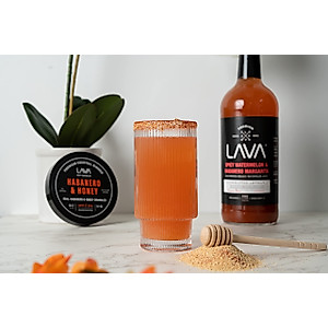 LAVA Premium Habanero & Honey Cocktail Rimmer, All Natural Rimmer Seasoning, Sweet & Spicy, No Silicon Dioxide, with Easy Screw-On Lid - 5oz