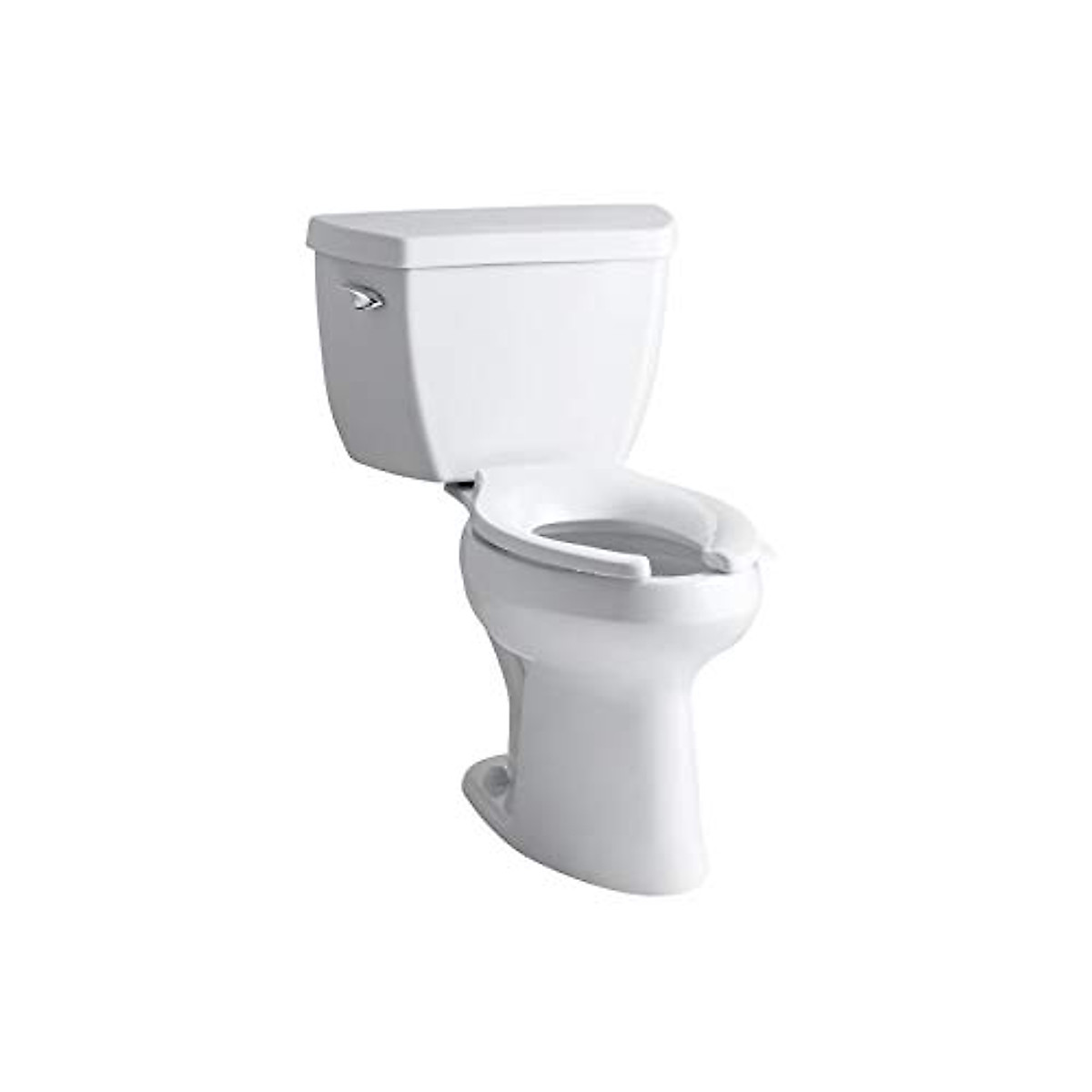 Kohler K-3493-0 Highline Classic Pressure Lite Comfort Height Elongated 1.6 gpf Toilet with Left-Hand Trip Lever, Less Seat, White