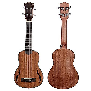 LMMDDP 21 Inches Ukulele Mahogany Wood Acoustic Guitar Mahogany Fingerboard Neck Hawaii 4 String Guitar
