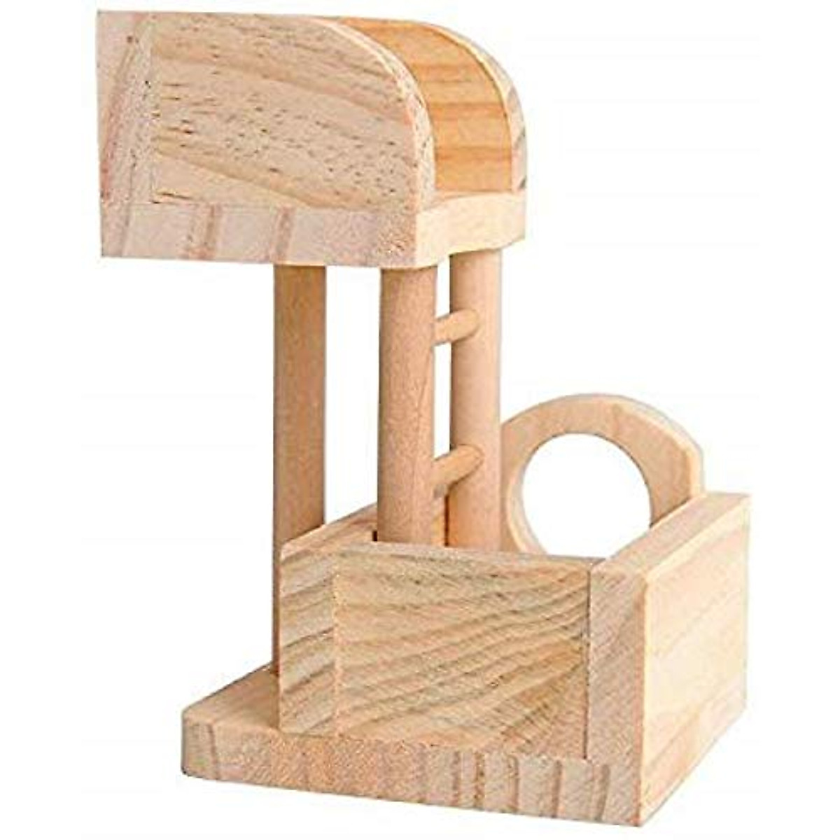 Litewoo Hamsters Wood House Climbing Ladder Lookout Tower Rat Mouse Wooden Climbing Playing Toys Lookout Platform