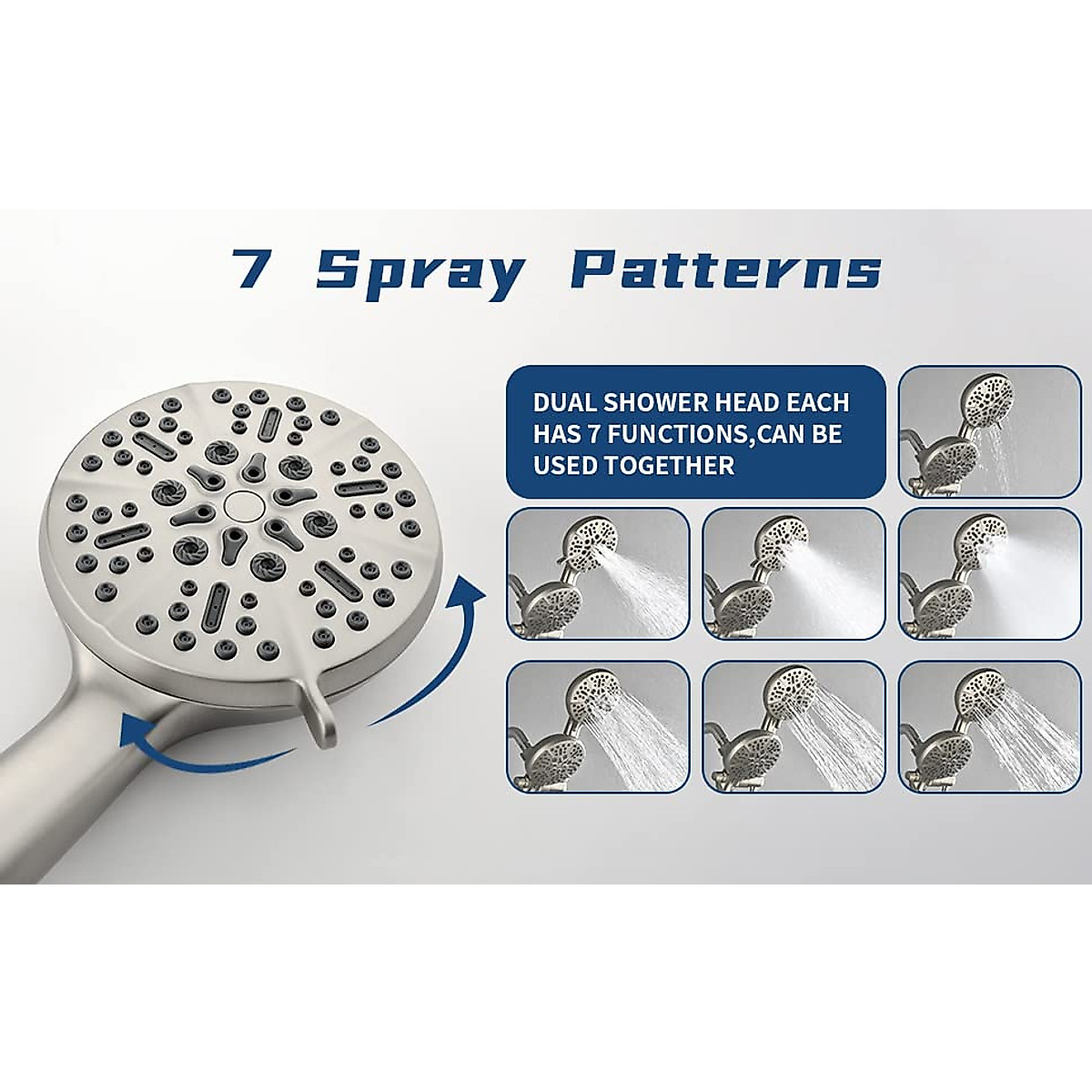 Shower Tub Kit Dual Shower System with Tub Spout Tub and Shower Faucet Set Complete Dual Shower Head and Handheld Combo Set Tub and Shower Trim Kit Brushed Nickel 88056BN