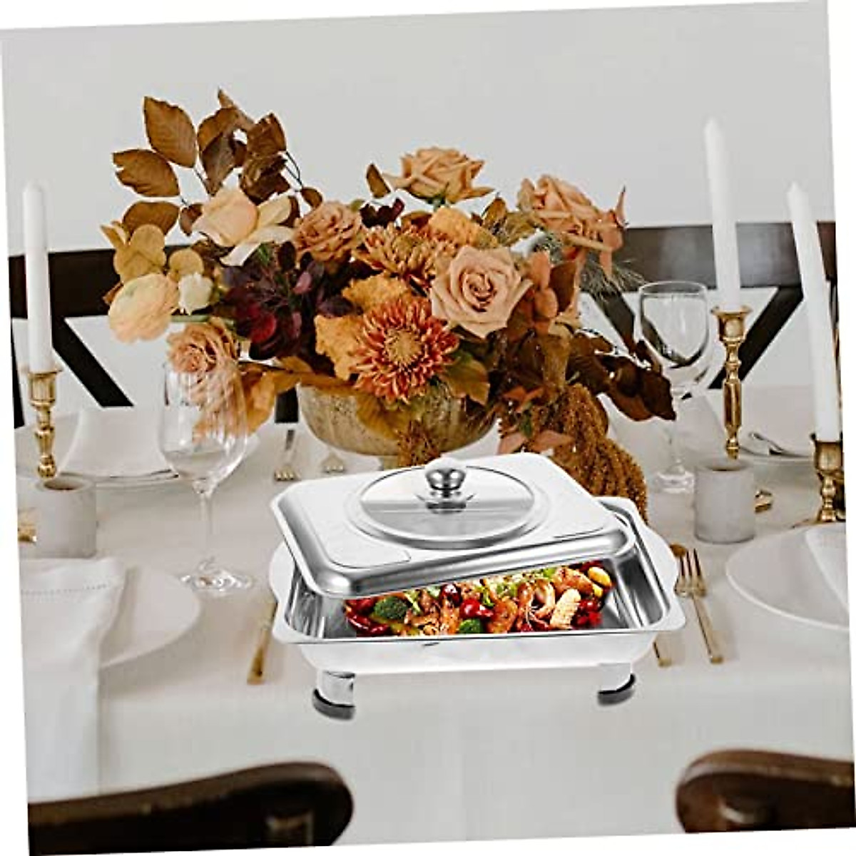 Homoyoyo 1pc Buffet Tray Heated Suit Snack Set Pan with Lid Chafing Trays Warming Tray with Lids Buffet Food Trays Simple Tray Kitchen Food Holder Classic Food Holder Steam Chocolate Plate