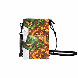 InterestPrint Womens PU Leather Crossbody Shoulder Bag Cell Phone Purse Travel Wallet St Patrick