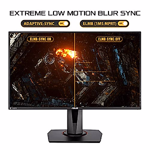 ASUS TUF Gaming VG279QM 27” HDR Monitor, 1080P Full HD (1920 x 1080), Fast IPS, 280Hz, G-SYNC Compatible, Extreme Low Motion Blur Sync (ELMB SYNC), 1ms, DisplayHDR 400,, BLACK