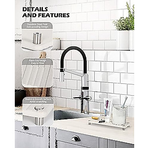 Floatant Sink Caddy Instant Dry Sink Organizer Diatomaceous Earth Bathroom Sink Organizer Fast Drying Bottle Drying Rack Dish Soap Sponge Holder for Kitchen Sink, Grey