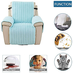 N/A Recliner Chair Protector, Stretch Armchair Couch Arm Rest Cover, Thicken Soft Warm Plush Armchair Slipcover, for Recliner, Chair, Sofa,F