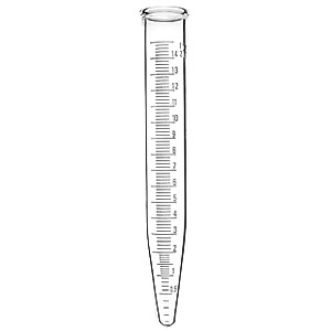 Graduated Centrifuge Tube, 15ml - Borosilicate 3.3 Glass, Conical Shape - 0.2ml White Graduations - Eisco Labs