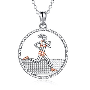 CRMAD Running Necklace for Women Sterling Silver Runner Pendant Marathon Outdoor Sport Gift