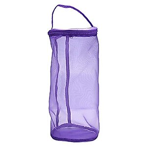 Hilitand Mesh Bag Lightweight Portable Yarn Wool Bag, Knitting Crochet Thread Storage Organizer Tote 12.2x5.3inch/5.1x5.1inch(Purple L)