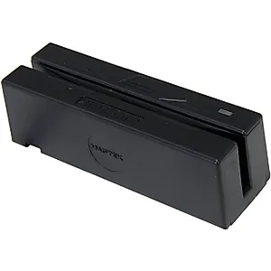 MagTek 21040145 SureSwipe Dual Head Triple Track Magnetic Stripe Card Reader with 6' USB Interface Cable, 60 in/s Swipe Speed, 5V, Black