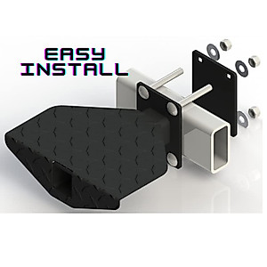 Premium U.S.A. Steel Boat Trailer Step - F&F Steel Design - Fits 2" x 4" Trailer Frames – Professional Powder Coated Boat Trailer Step – Textured Black – Boat Accessibility Step