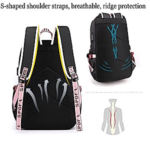 Stylifeo Teenage Girls' Backpack, Middle School Backpack Students Bookbag Daypack for Teen Girls,with USB Charge Port (Pink and Black)