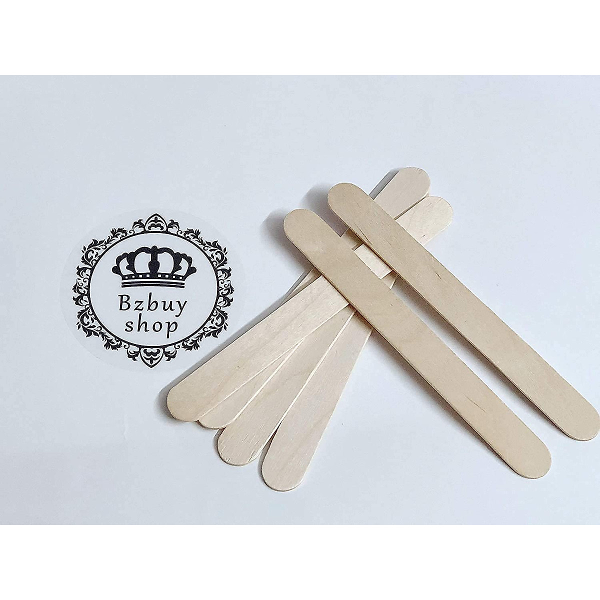 Bzbuy 100 Pieces Large Wax Sticks, Wood Waxing Craft Sticks Spatulas Applicators for Hair Removal Eyebrow and Body