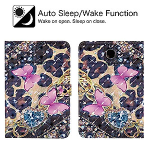 T350/P350 Case,Galaxy Tab A 8.0 2015 Case, [3D Pattern] UGOcase Slim Fit Protective PU Leather Folio Stand Wallet Smart Case with Auto Wake/Sleep for Galaxy Tab A 8 2015 Release, Pink Butterfly