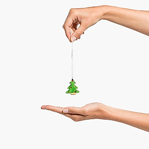 SWAROVSKI Green Christmas Tree Ornament, For Hanging on a Tree or for Display, Green Crystal with Gold and Red Accent Stars, Part of the Swarovski Joyful Ornaments Collection