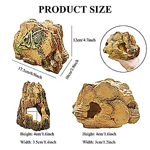 Hamiledyi Reptile Hideout Cave,Lizard Resin Rock Hiding Cave,Reptile Habitat Terrarium Decoration for Leopard Gecko Cichlids Spiders Lizards Hermit Crabs