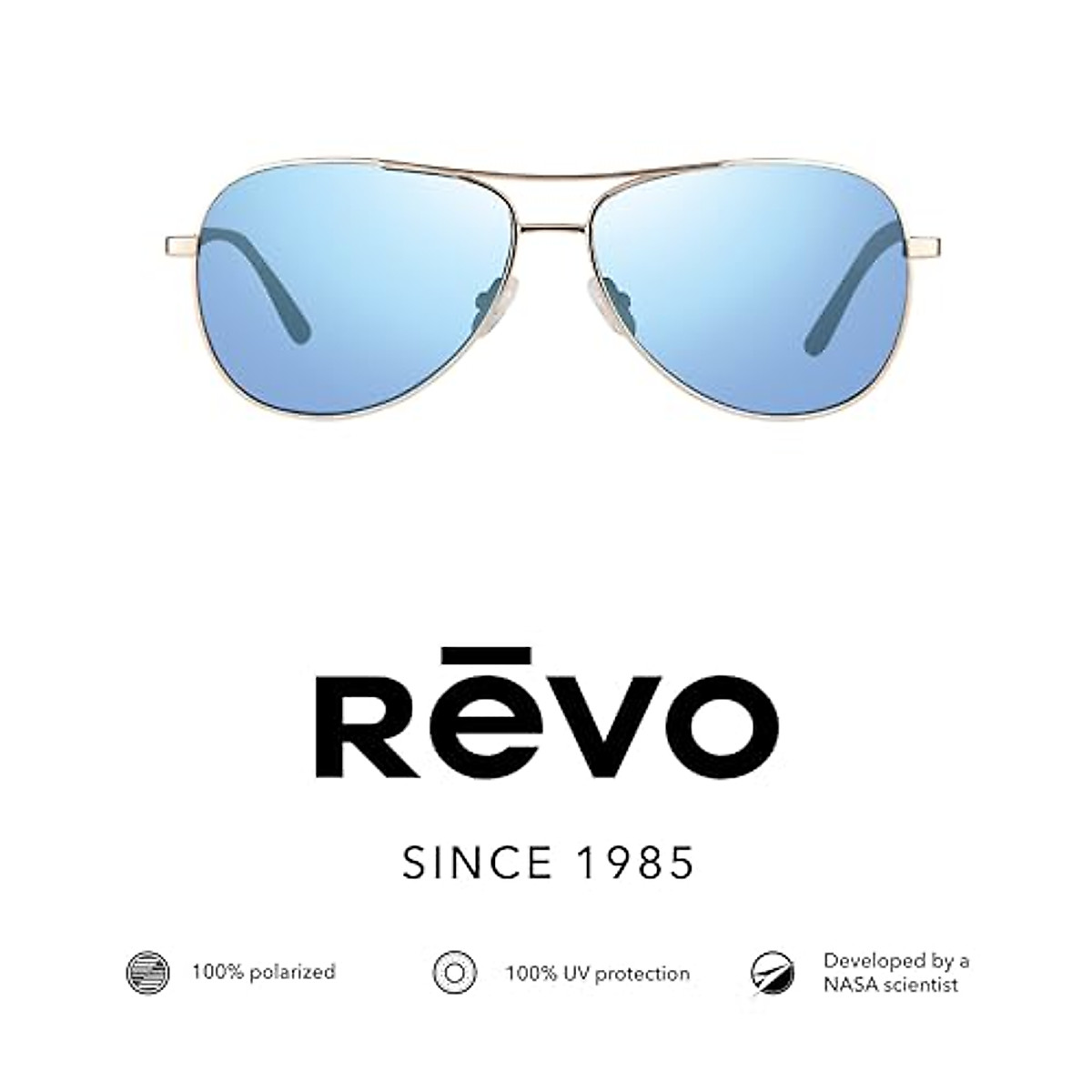 Revo Sunglasses Relay Petite: Women's Polarized Lens with Small Metal Aviator Frame, Gold Frame with Blue Water Lens