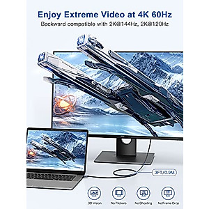 dockteck USB C to HDMI Cable, 3Ft Thunderbolt 3/4 to hdmi 4K[60Hz] Braided Cord, High-Speed HDR USB C to Hdmi Cable for MacBook Pro/Air, iPad Air 4/iPad Pro 2021/iMac/S20/XPS 15/Dell