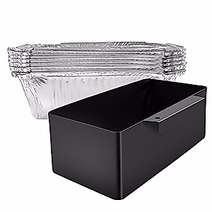 BSARTE 2X Larger Grease Cup Tray and Aluminum Drip Pans Liner(10 Pack) Compatible with Blackstone 28" 30" 36" Flat Top Griddles, Rear Grease Collection Catcher Pan Accessories