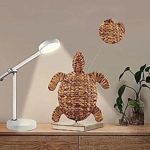 Manis Zuo Hand made weave Turtle Sculpture and statures, Sea turtle Decor, Water Hyacinth, for Home Decor DIY, Morden House Decorations, Living Room, Desk, Wedding, Party Decorations (Sea turtle)