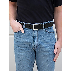 Wrangler Men’s Leather Country Casual Every Day Dress Belt for Jeans, Khakis Black 42