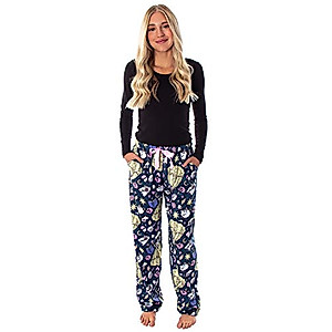 Disney Princess Women's Beauty and The Beast Allover Design Smooth Touch Fleece Sleep Bottoms Lounge Pajama Pants (2X-Large)
