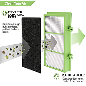 4 True HEPA Filter Replacement for Holmes Models AER1 Series, HAPF300AT for Replacement Parts # HAPF300AH-U4R, HAP242-NUC
