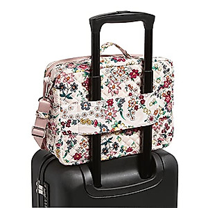 Vera Bradley Women's Cotton Grand Vanity Toiletry Makeup Organizer Case, Prairie Paisley - Recycled Cotton, One Size