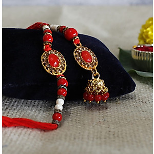 TrendBell Lumba Rakhi Set for Brother Bhabhi | Raksha Bandhan Handmade Rakhi Fancy Rakhi for Bhaiya Bhabhi | Rakhi for Brother (Design1)