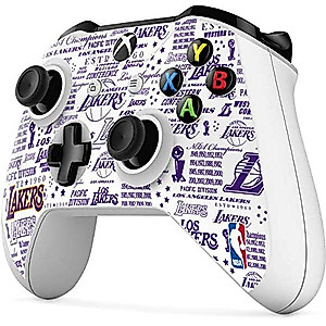 Skinit Decal Gaming Skin Compatible with Xbox One S Controller - Officially Licensed NBA LA Lakers Historic Blast Design